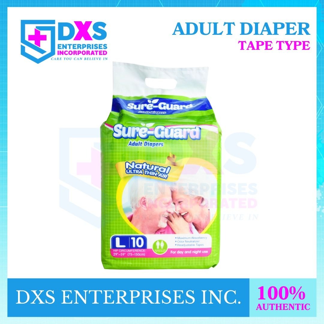 SURE -GUARD ADULT DIAPER MEDIUM/LARGE/EXTRA-LARGE, Health & Nutrition ...