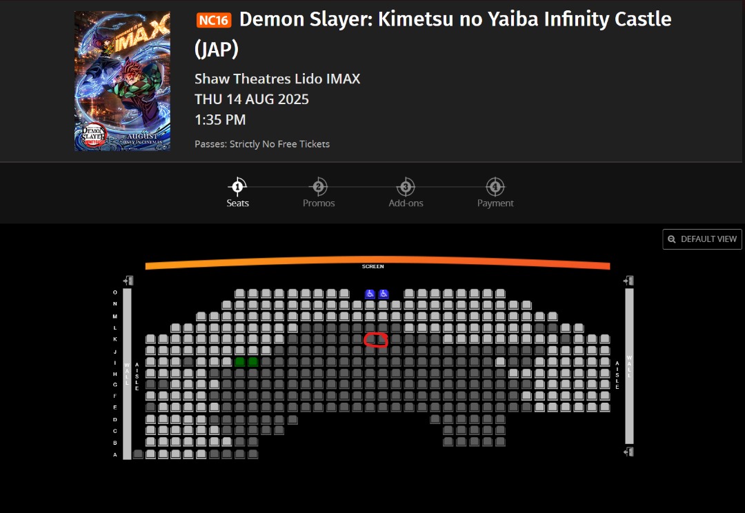 2x Demon Slayer Infinity Castle IMAX Tickets (Shaw Lido 14 Aug 1.35pm ...