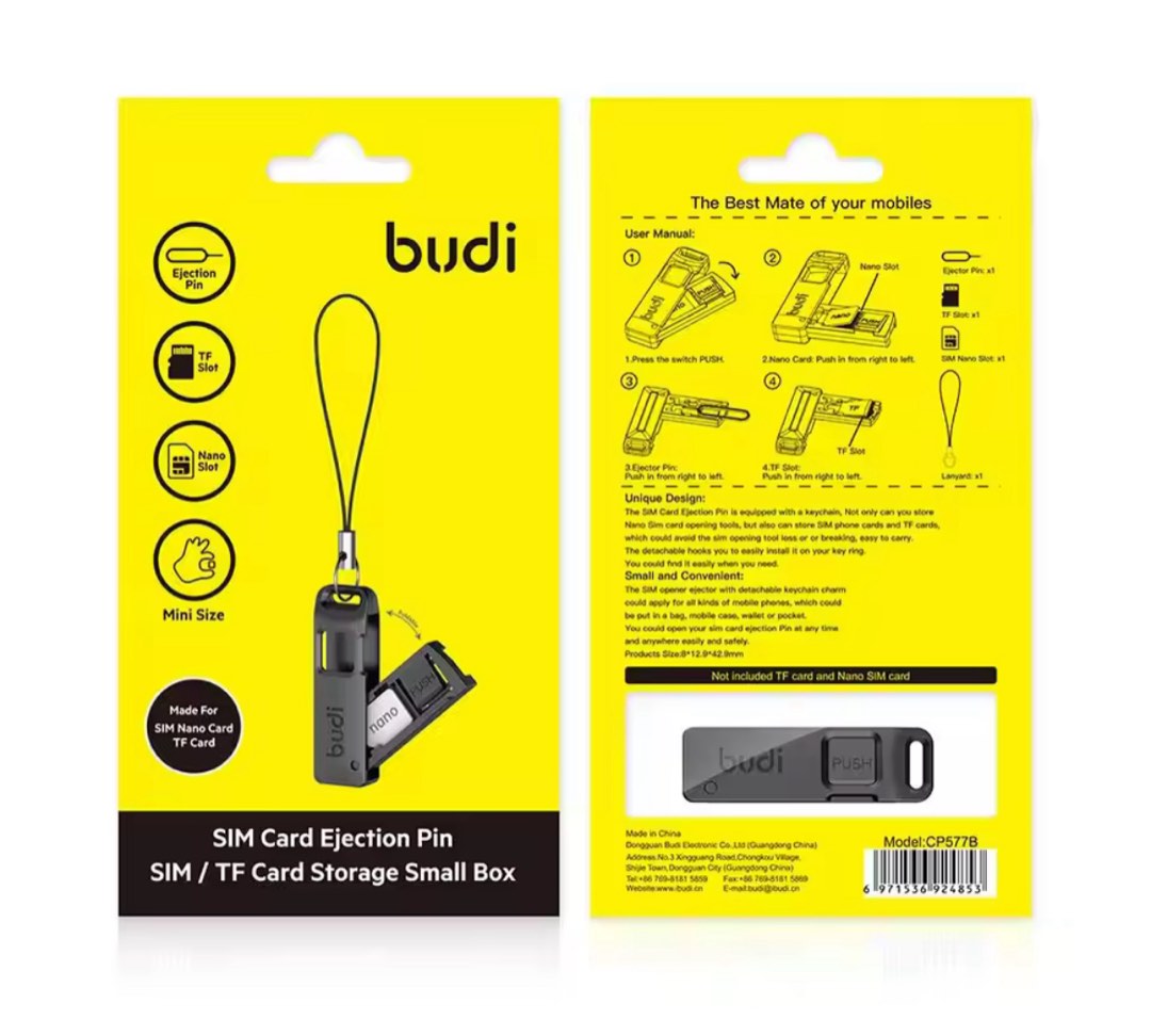 Budi SIM/TF Card Storage Box with Ejection Pin, Mobile Phones & Gadgets ...