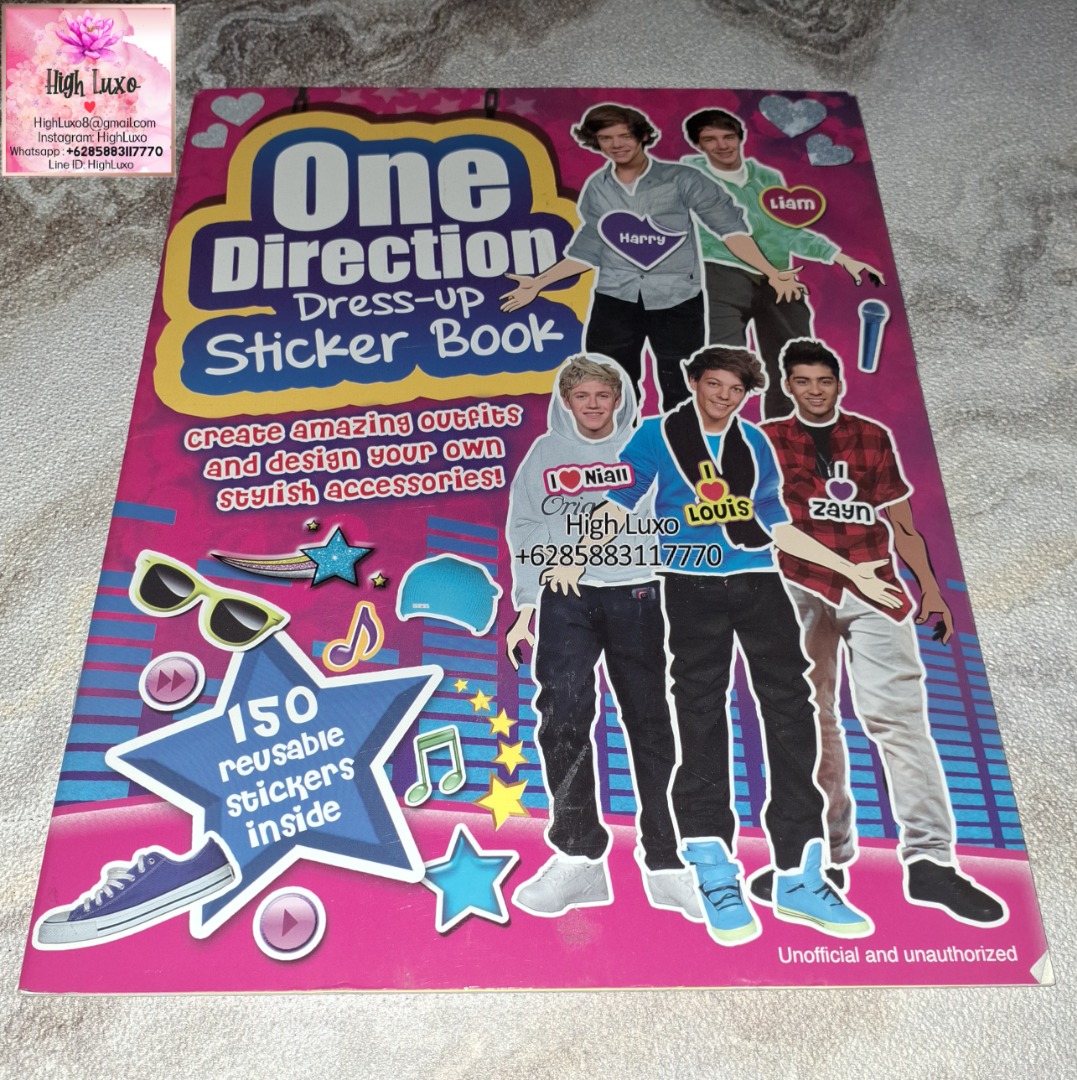 Buku One Direction Dress Up Sticker English Book IMPOR IMPORT ORIGINAL ...
