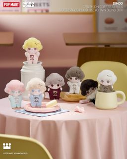 Authentic popmart DIMOO Crush on Coffee Series-Soft-faced Plush ...
