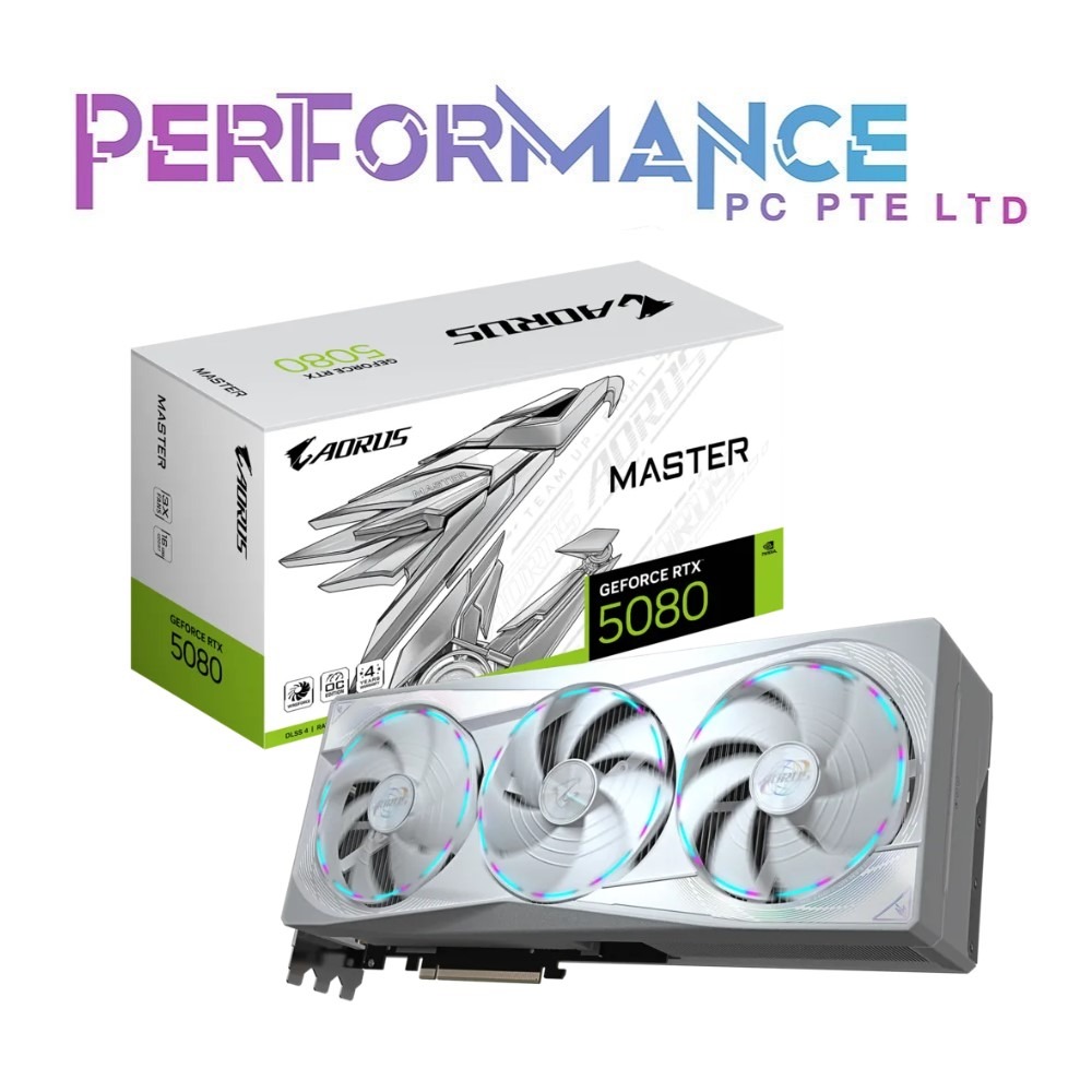 GIGABYTE AORUS RTX 5080 RTX5080 MASTER ICE 16GB GDDR7 GRAPHICS CARD (3 ...