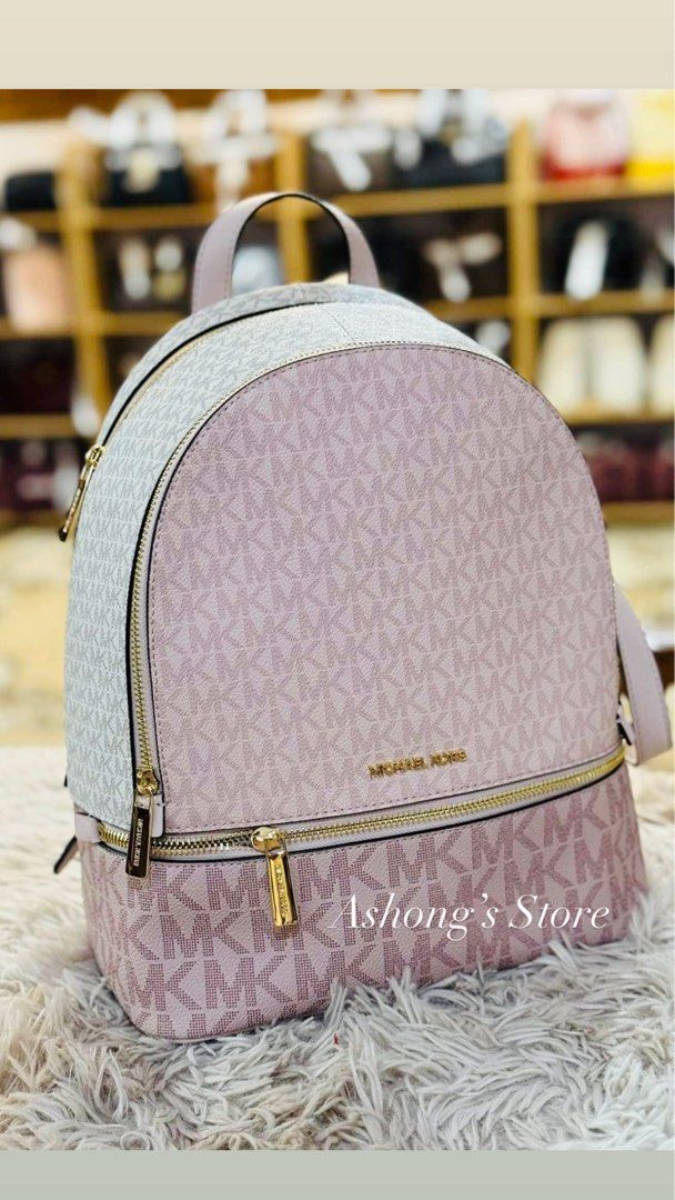 💯ORIGINAL MICHAEL KORS RHEA BACKPACK POWDER PINK MULTI, Women's Fashion ...