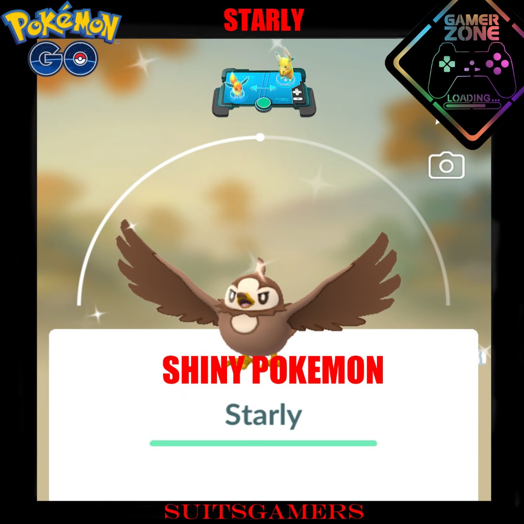 Pokemon GO - Shiny Starly [ !! SHINY POKEMON !! ], Video Gaming, Video ...