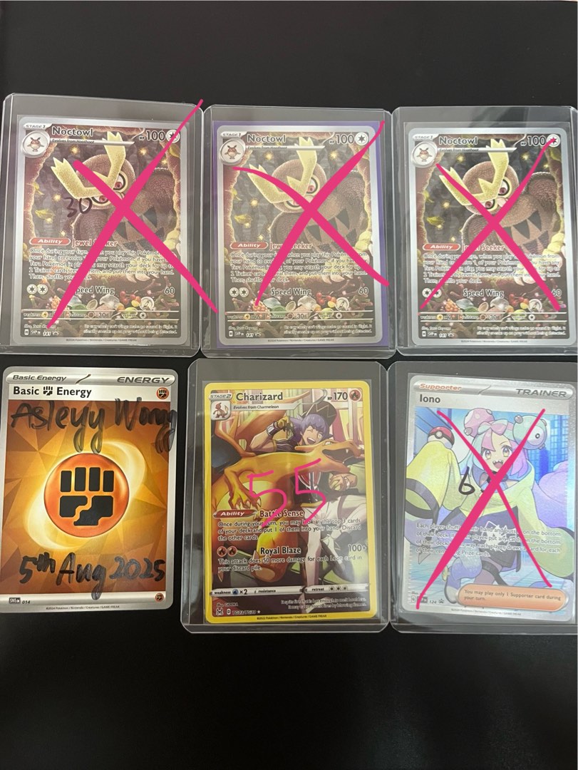 Pokemon TCG Charizard TG03 SV Iono 124 Noctowl 141 Card, Hobbies & Toys ...