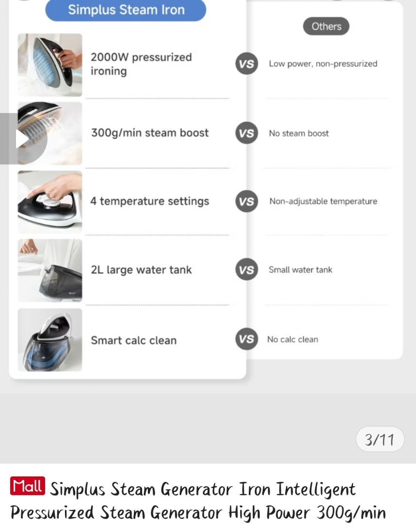 Pressurized Steam Generator Iron, TV & Home Appliances, Irons ...