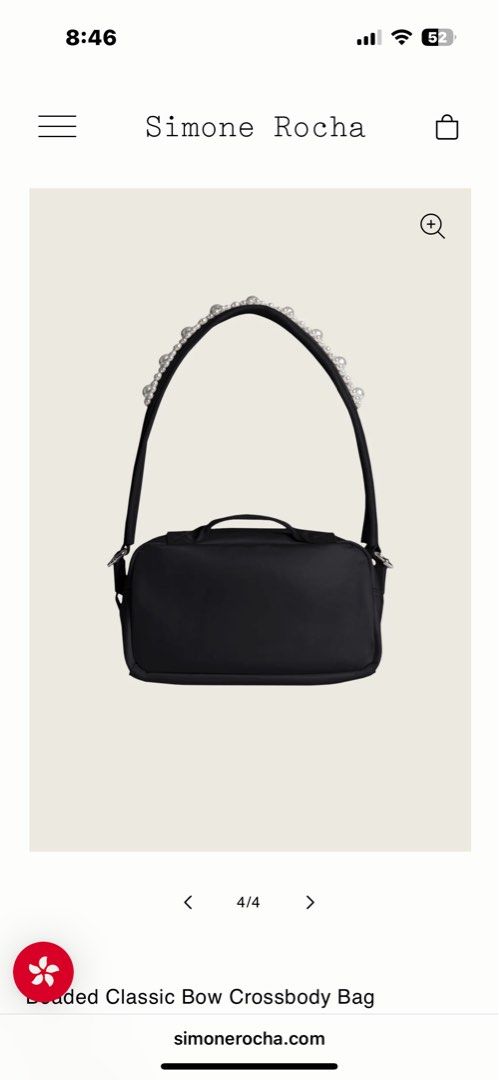 Simone Rocha Beaded Classic Bow Crossbody Bag, 名牌, 手袋及銀包 - Carousell