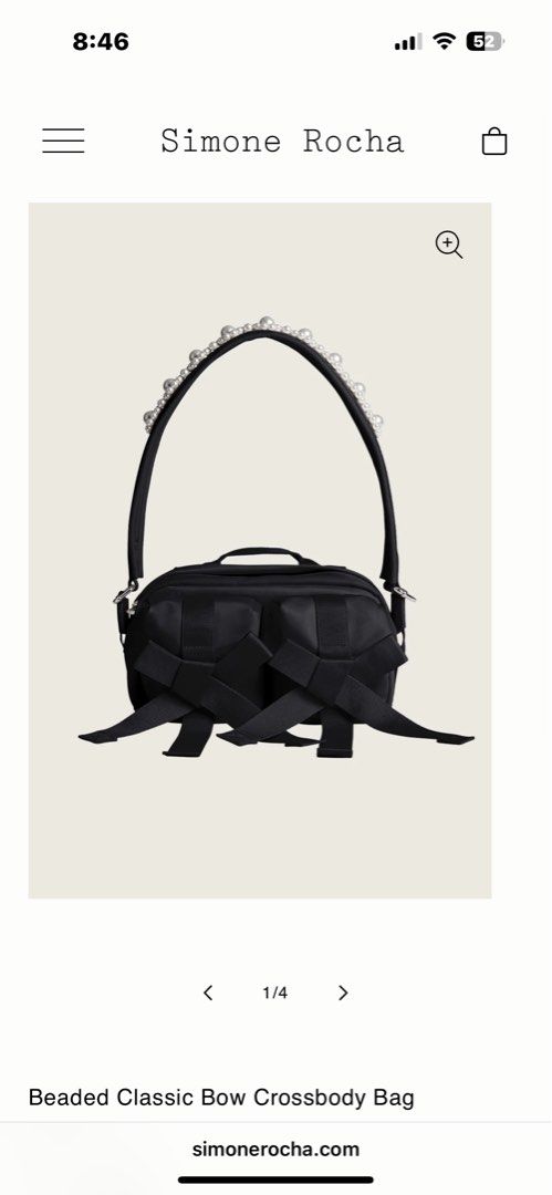 Simone Rocha Beaded Classic Bow Crossbody Bag, 名牌, 手袋及銀包 - Carousell