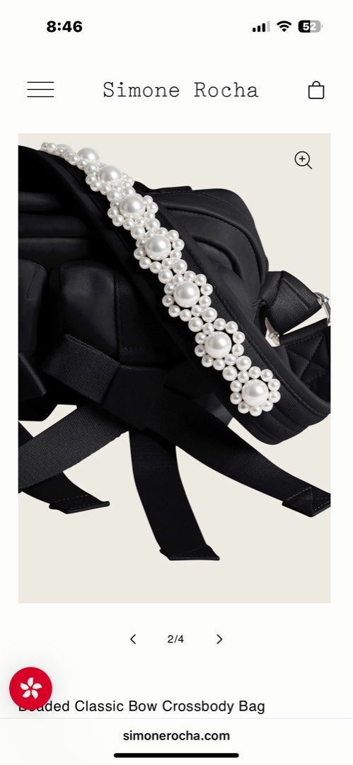 Simone Rocha Beaded Classic Bow Crossbody Bag, 名牌, 手袋及銀包 - Carousell