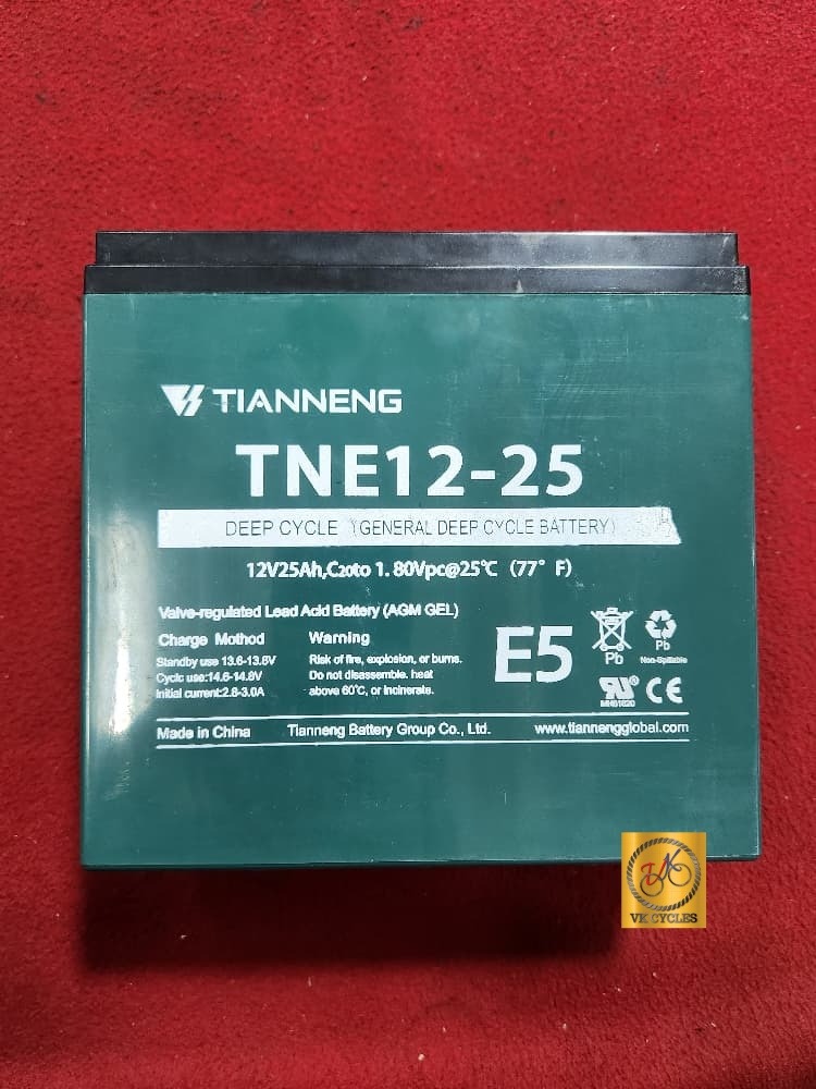 🔋 Tianneng TNE12-25 12V 25Ah AGM GEL Deep Cycle Battery for E-Bike ...