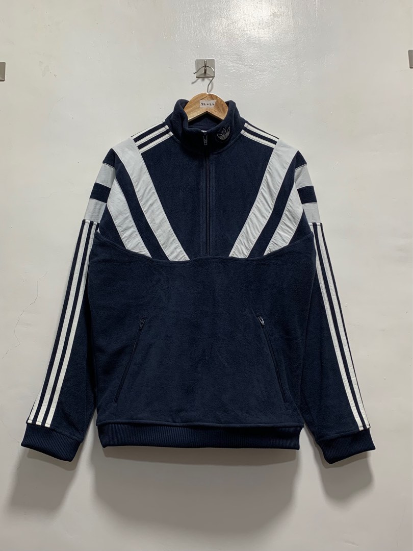 Adidas Originals Retro Balanta Fleece Quarter Zip Track Jacket, Men's ...