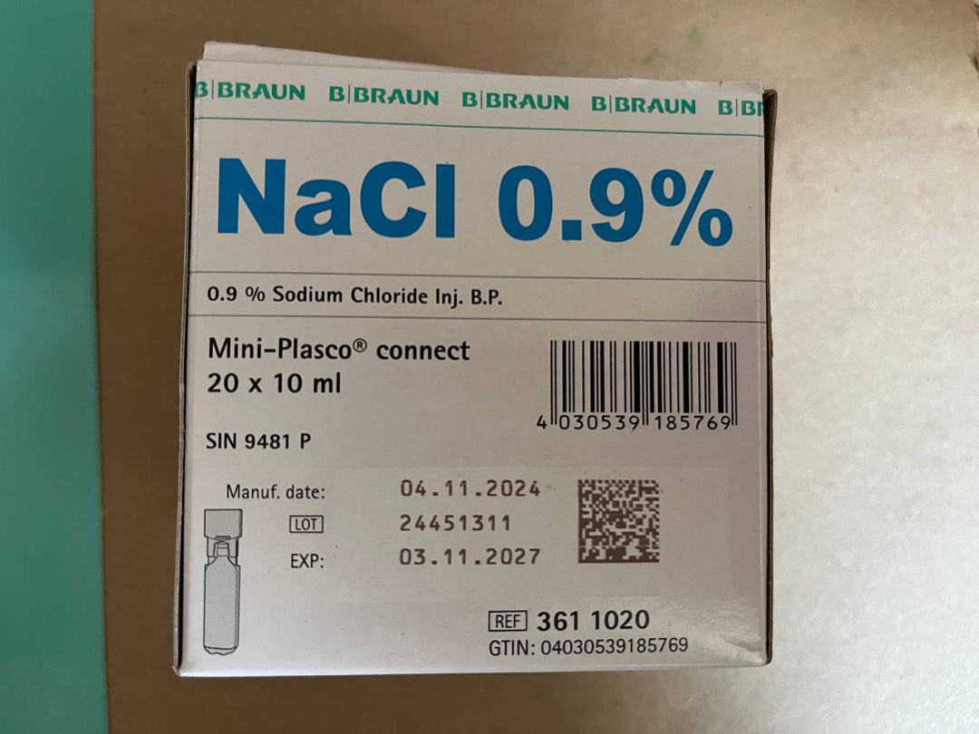 B. Braun NaCl 0.9% Sodium Chloride Injection, Health & Nutrition ...