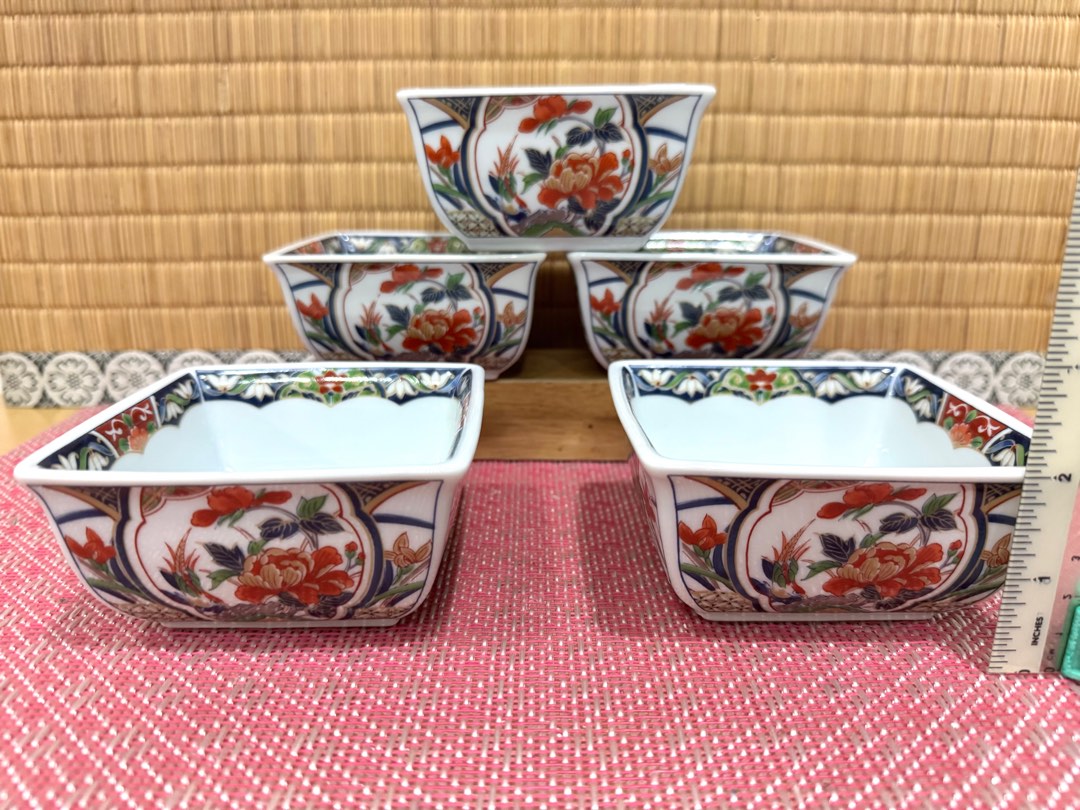 Beautiful flower square porcelain bowl from Japan, Furniture & Home ...