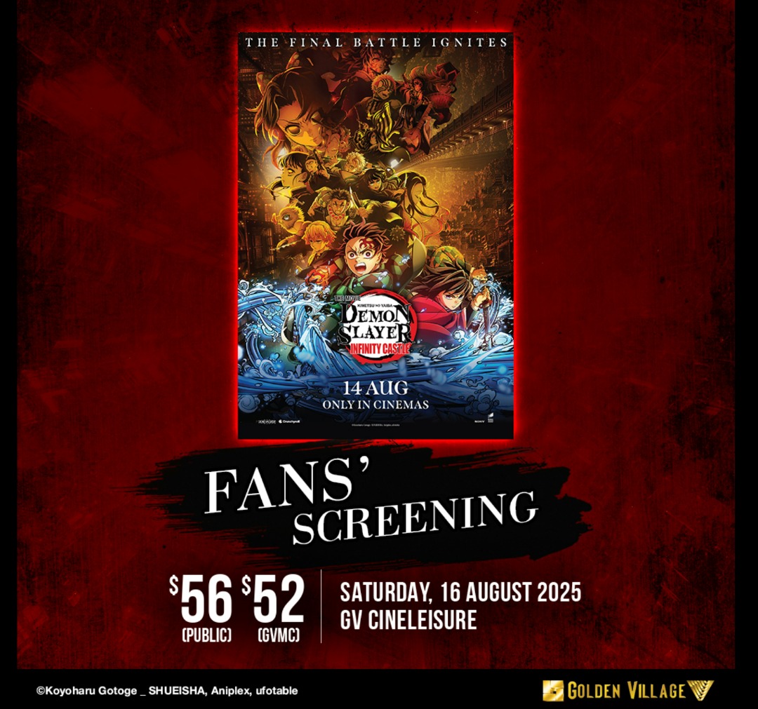 Demon Slayer Golden Village Fan's Screening Tickets x3 (Kimetsu no ...