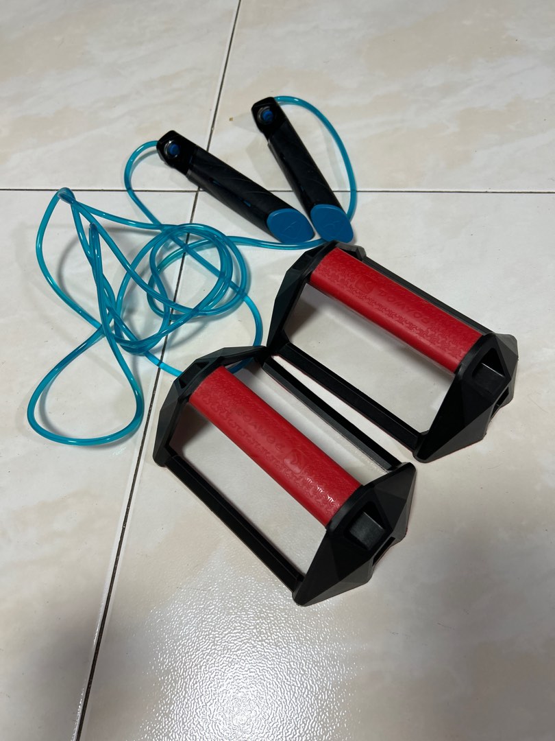 Jump Rope and Push-Up Bars Set, Sports Equipment, Exercise & Fitness ...