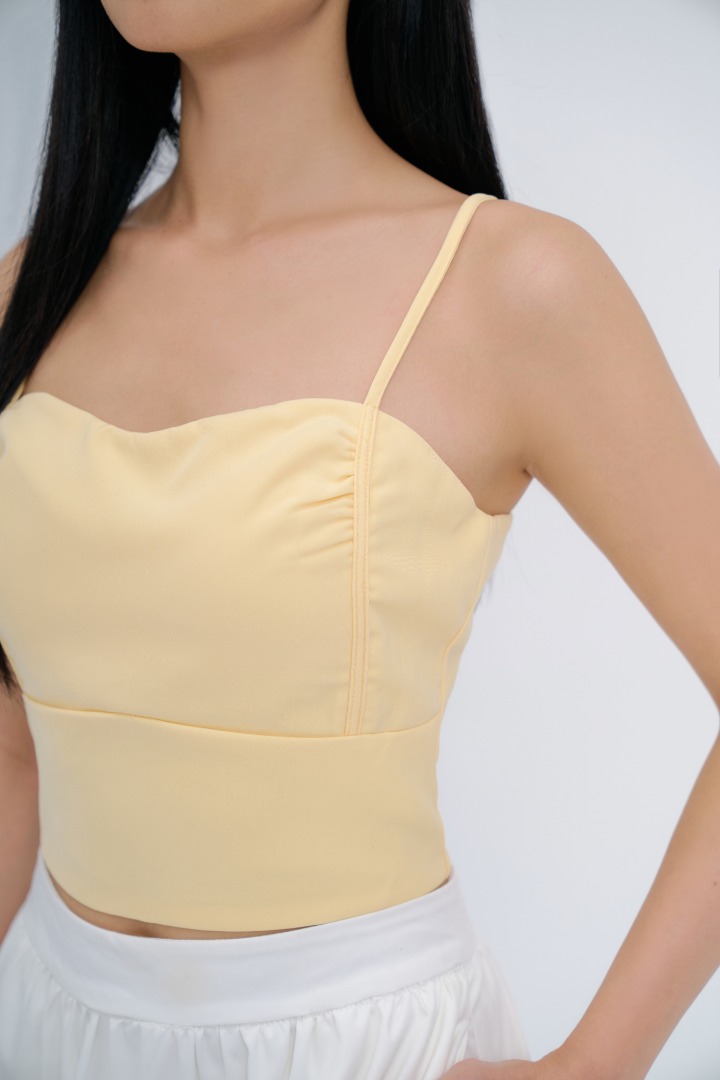 MAEVE Macee Sweetheart Top - Butter in L, Women's Fashion, Tops ...