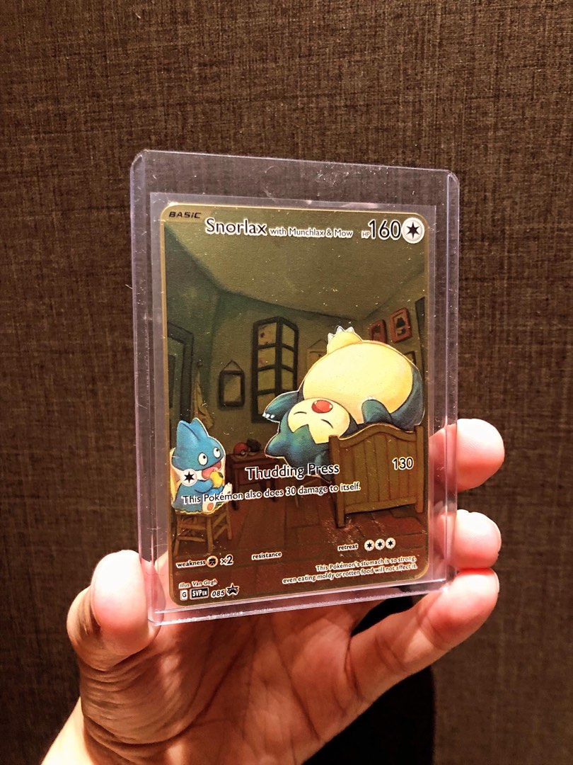 Pokemon TCG Snorlax With Munchlax & Mew Van Gogh Full Art 085 SVP Black ...