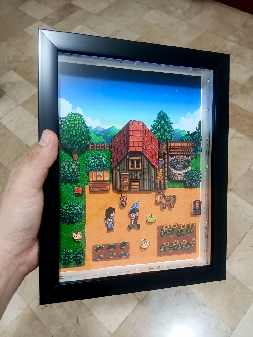 Stardew Valley Video Game Shadow Box, Video Gaming, Video Games ...