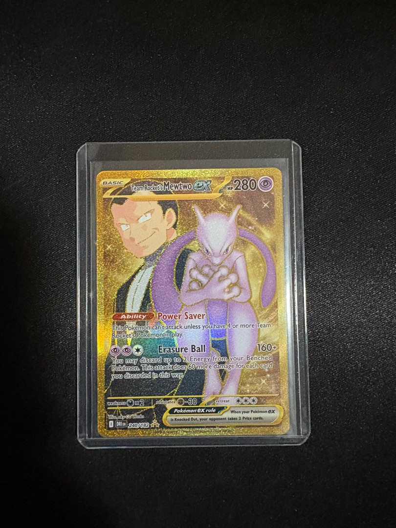 Pokemon Card - Team Rocket's Mewtwo Gold EX 240/182, Hobbies & Toys ...