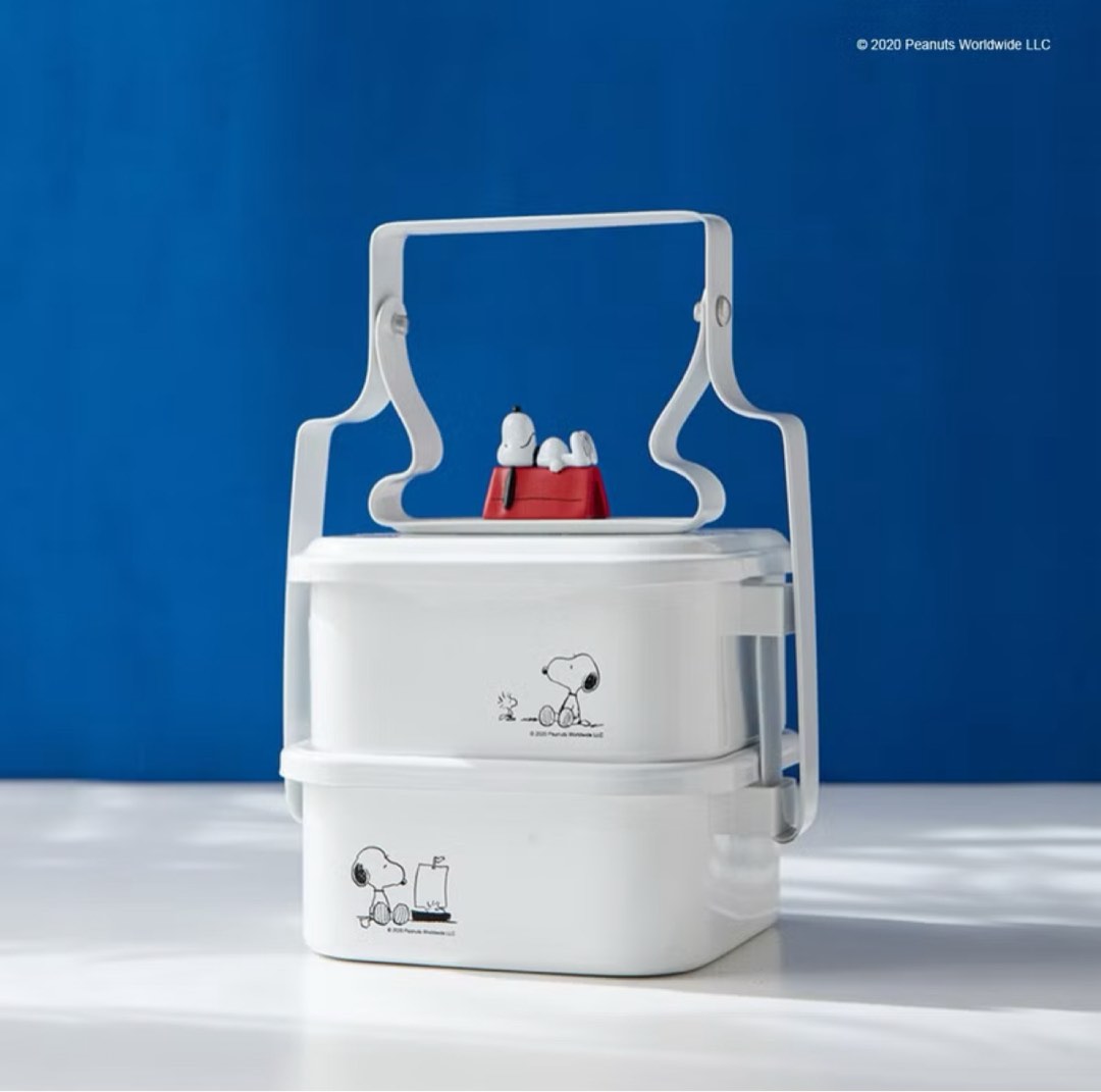 [全新]已絕版 Pinkoi Snoopy史努比 70 週年x COME TO泰國雙層琺瑯便當盒套組, 家具及居家用品, 廚具和餐具, 其他廚具和餐具在旋轉拍賣