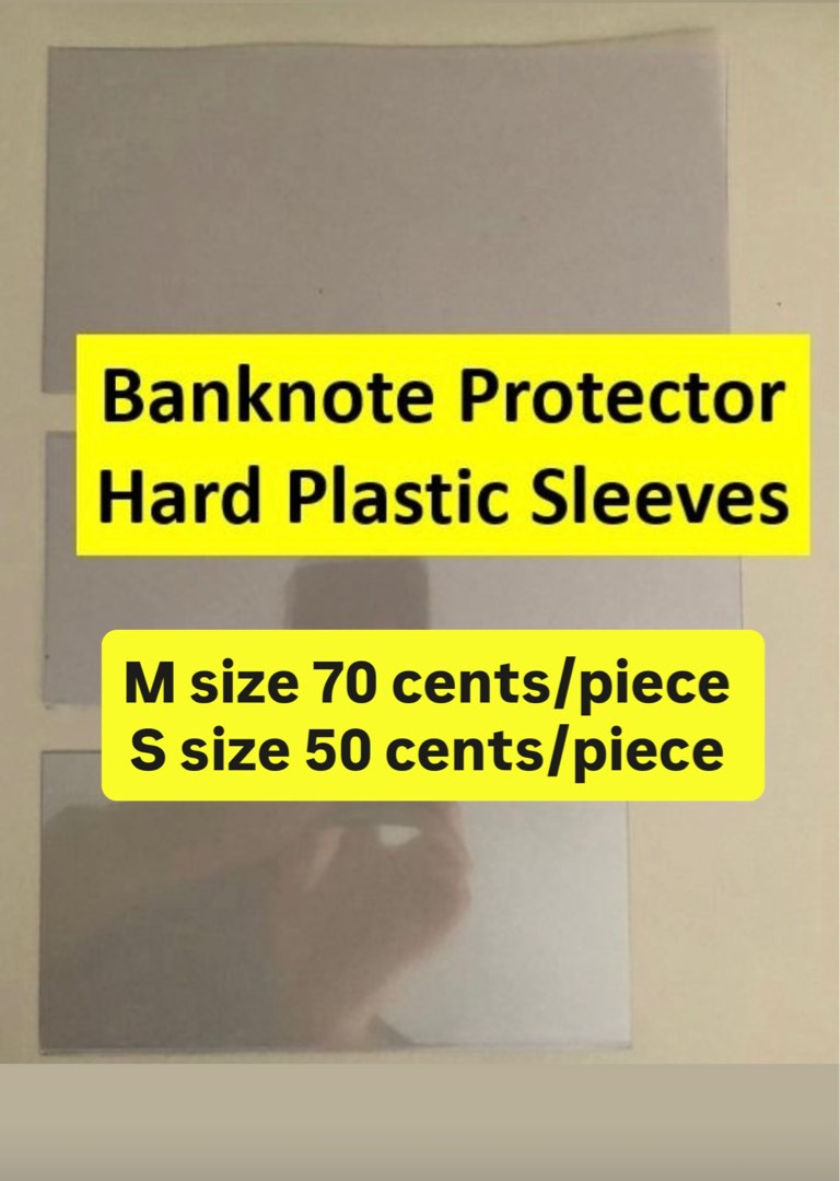 ️ Banknote Protector Sleeve Hard Rigid Transparent Plastic 0.2mm ...