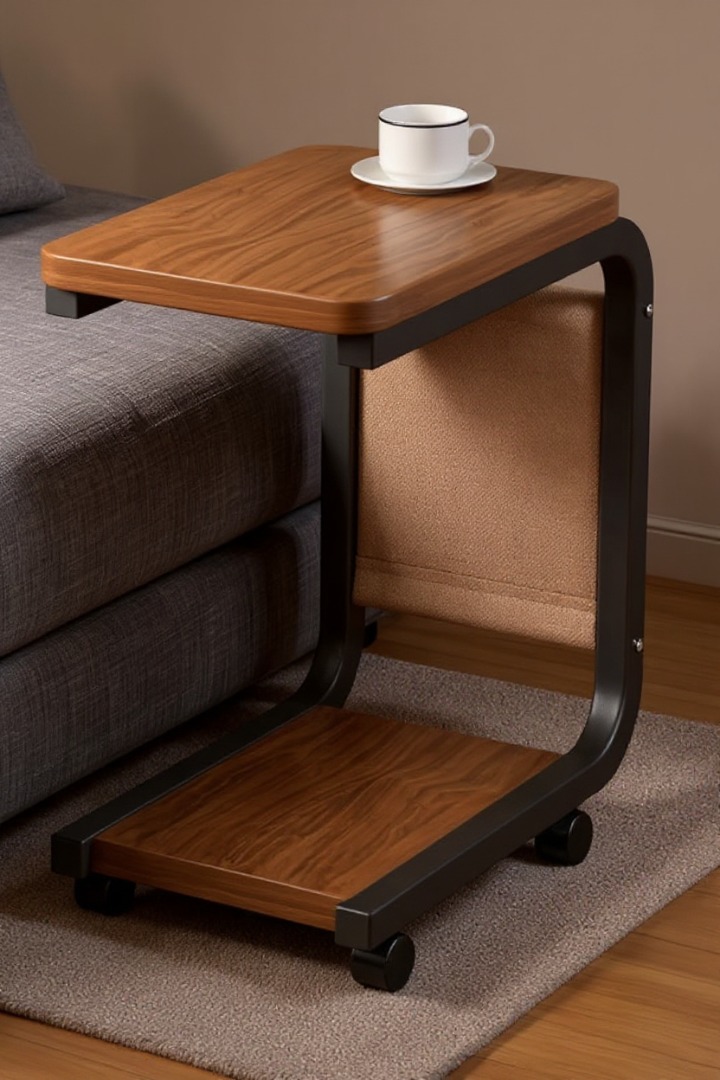 Bedside Coffee Table with Wheels | Laptop Desk | Sofa Side Table | Home ...