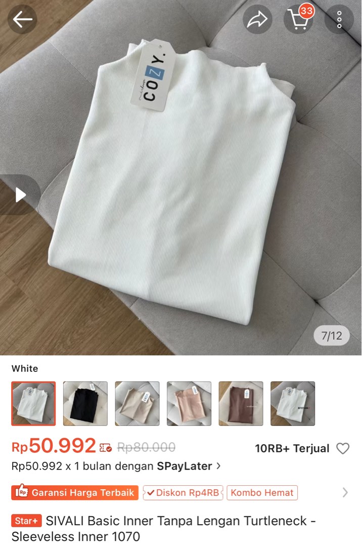 inner putih, Fesyen Wanita, Pakaian Wanita, Lainnya di Carousell