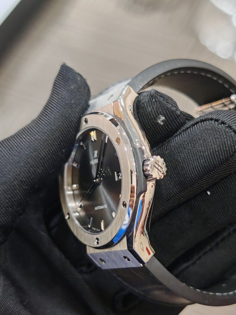 Johan HUBLOT 2021 Classic Fusion 42mm Titanium Grey Dial Automatic Men ...