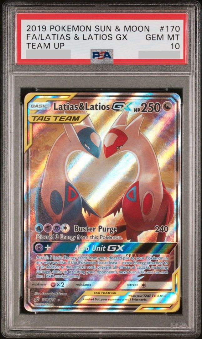 Latias & Latios GX PSA 10 #170 / Sun & Moon Tag Team Team Up / Pokemon ...