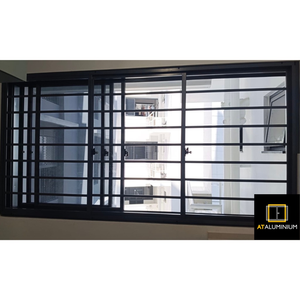 [MID YEAR SALE] Service Yard Sliding Windows with Grilles, Home ...