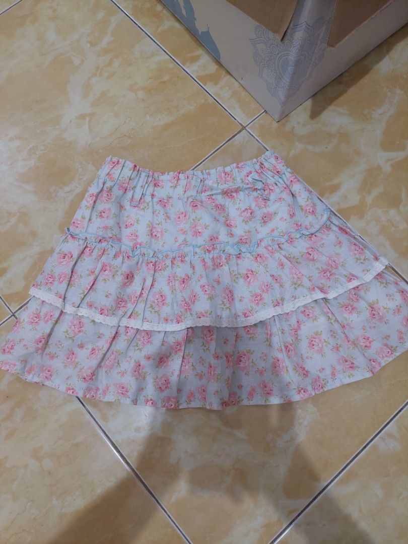 mini skirt baby blue floral fairycore cottagecore morikei coquette pink y2k not axes femme liz ...