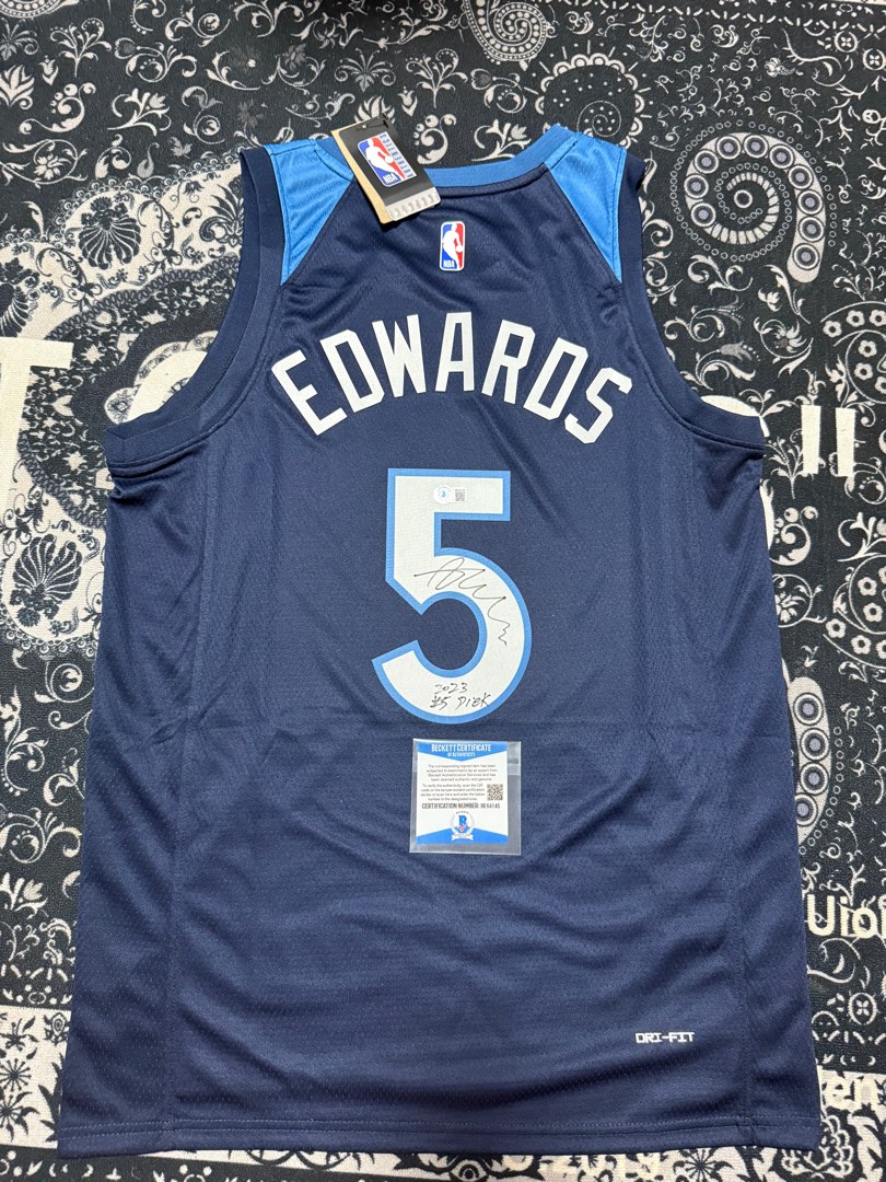 NBA Wolves Anthony Edwards Signature Signed Jersey BGS, Hobbies & Toys ...