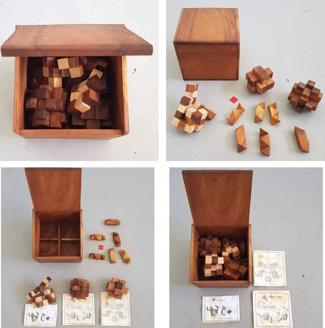 Original Notched Sticks Wooden Puzzle, 3D Puzzle, Wooden Box ...