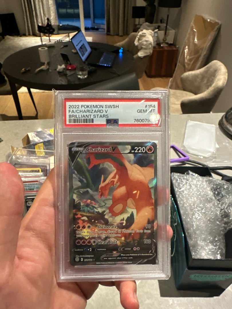 PSA 10 Pokemon SWSH Charizard V Brilliant Stars, Hobbies & Toys, Toys ...