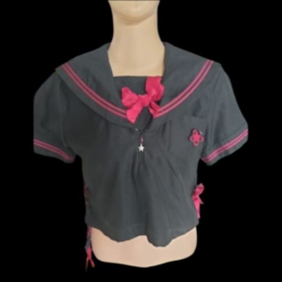 sailor top kemeja blouse kerah crop atasan collar bawahan rok lipit ...