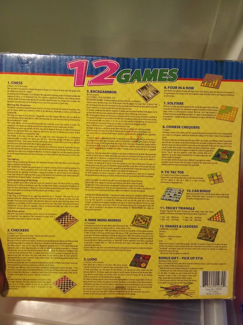 12 Games in 1 Board Game Set, Hobbies & Toys, Toys & Games on Carousell