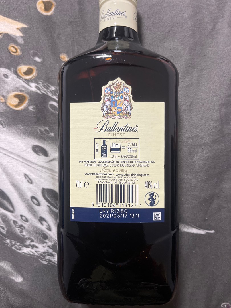 Ballantine's Finest Blended Scotch Whisky 70cl, Food & Drinks ...