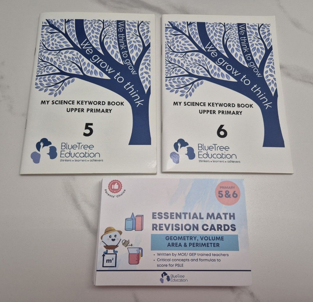BlueTree Education PSLE P5 P6 Math Revision Cards Geometry Volume Area & Perimeter Upper Primary ...