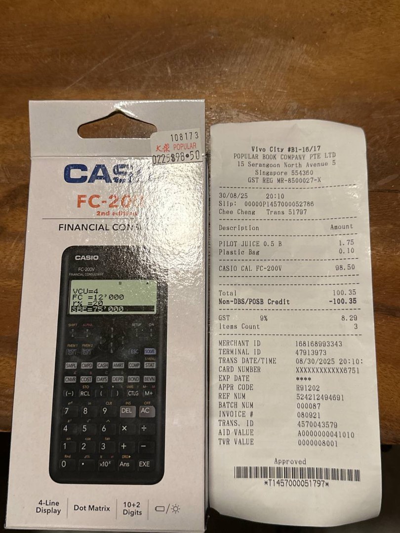 Casio FC-200V Financial Calculator - Brand New, Hobbies & Toys ...