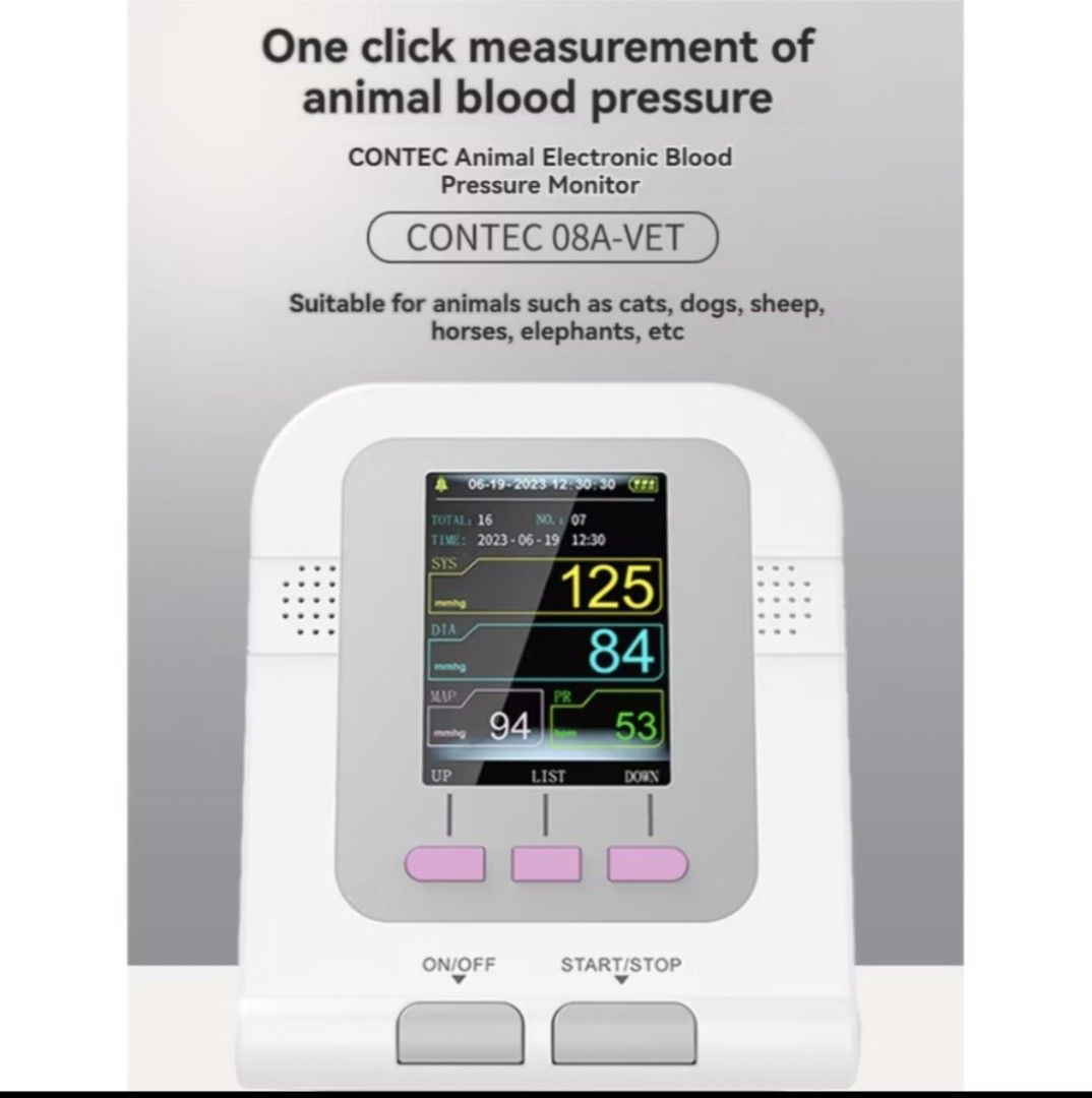 CONTEC 08A-VET Animal Blood Pressure Monitor, Health & Nutrition, Health Monitors & Weighing ...