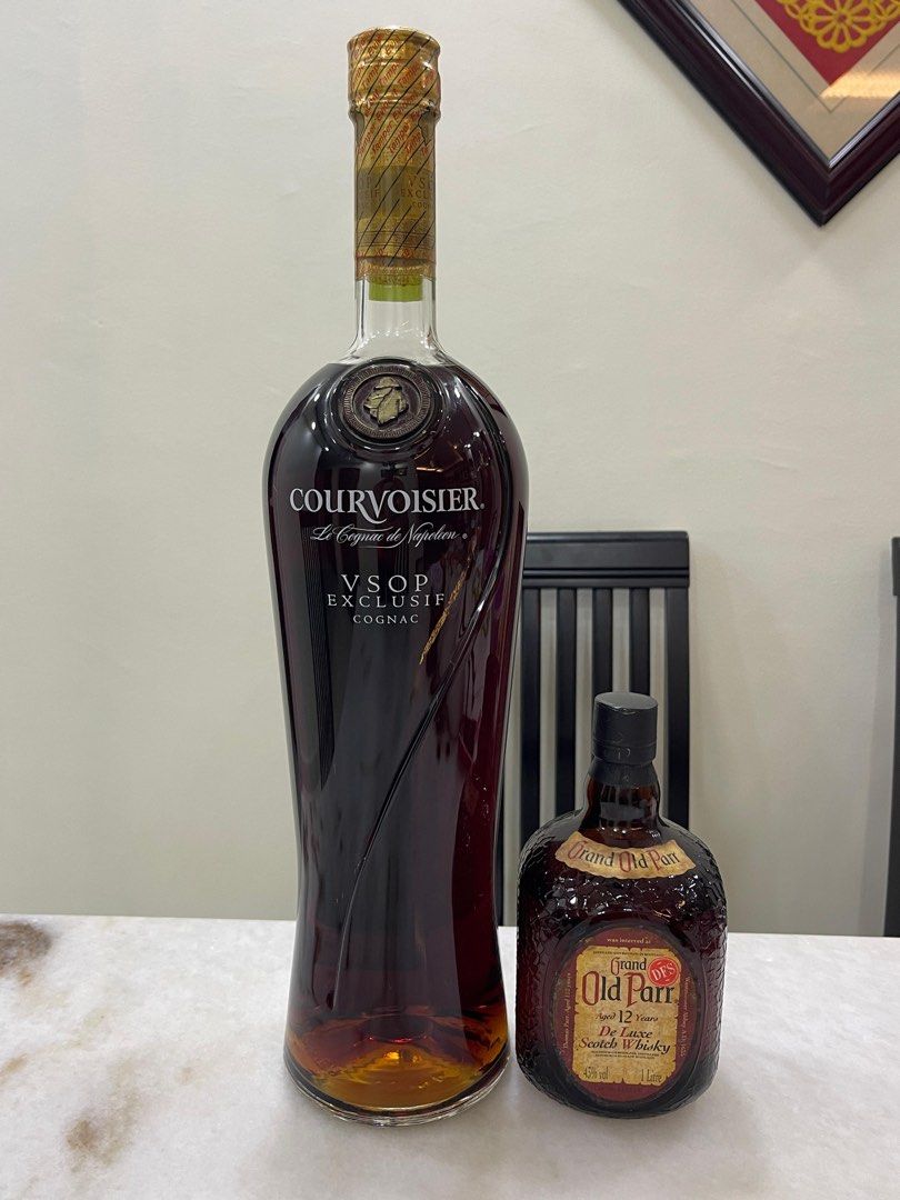 Courvoisier Vsop 3L no box $220/ Grand Old Parr 12 years Whisky no box ...