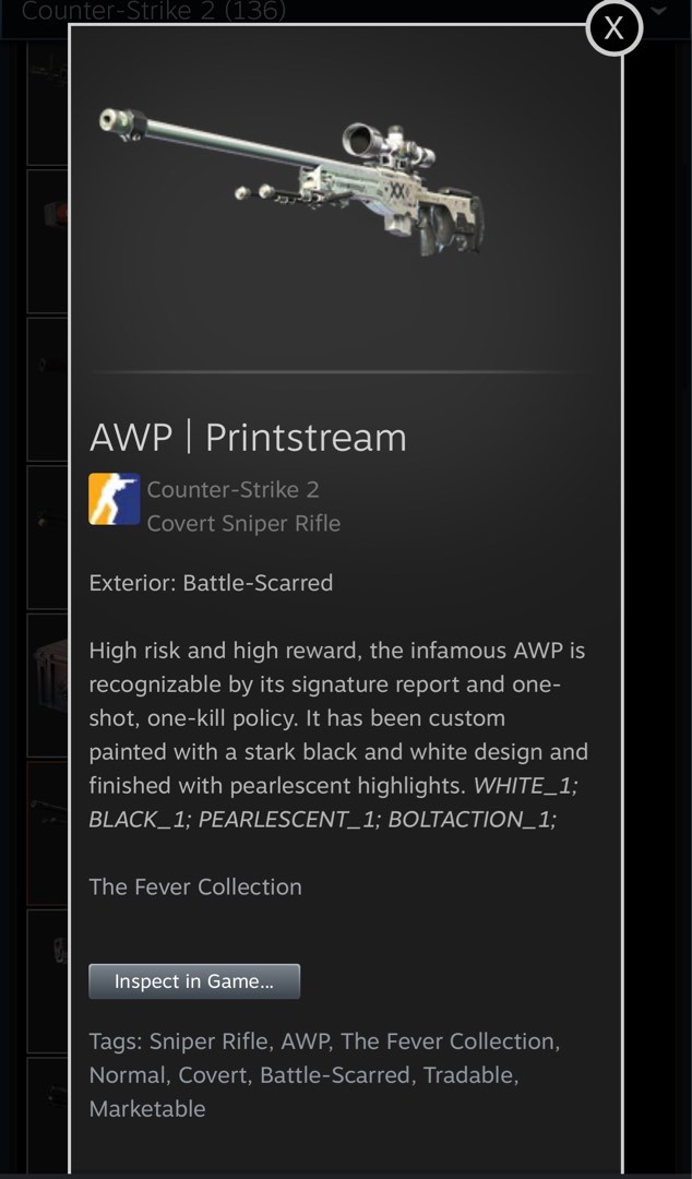 CS2 CSGO Awp Printstream skin, Video Gaming, Gaming Accessories, In ...
