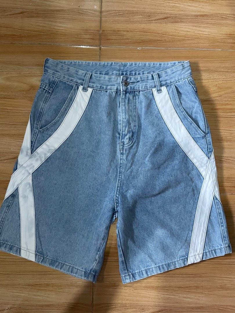 Denim Jorts Big Pocket with X Design, Men's Fashion, Bottoms, Shorts on ...