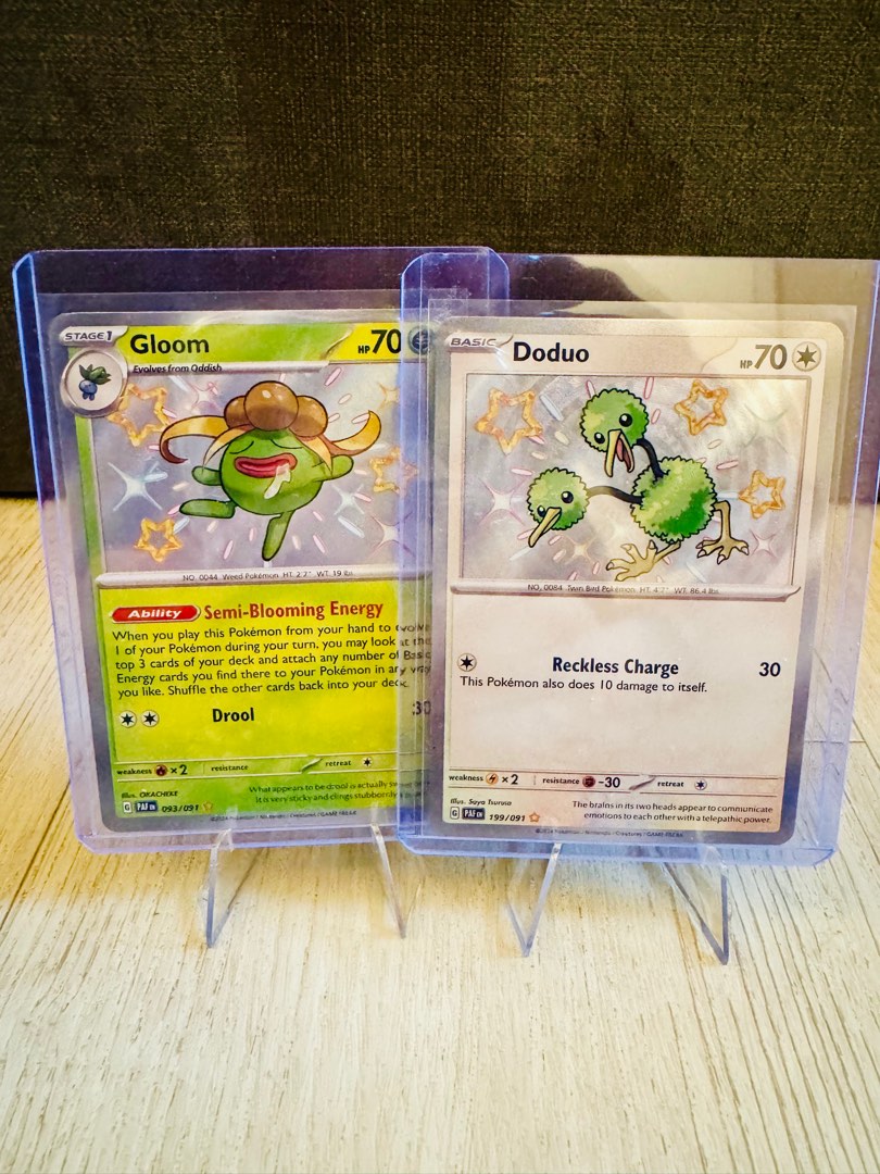 Gloom #93 / doduo #199 baby shiny pokemon cards from paldean fates ...