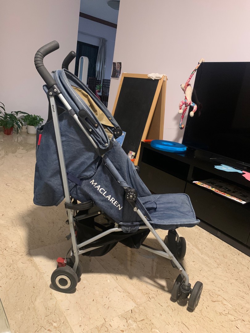 Maclaren Quest Denim Stroller, Babies & Kids, Going Out, Strollers on ...
