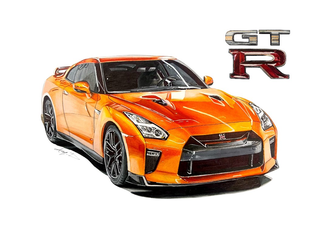 Nissan GTR- R35 ( Limited Art Print), Hobbies & Toys, Stationery ...