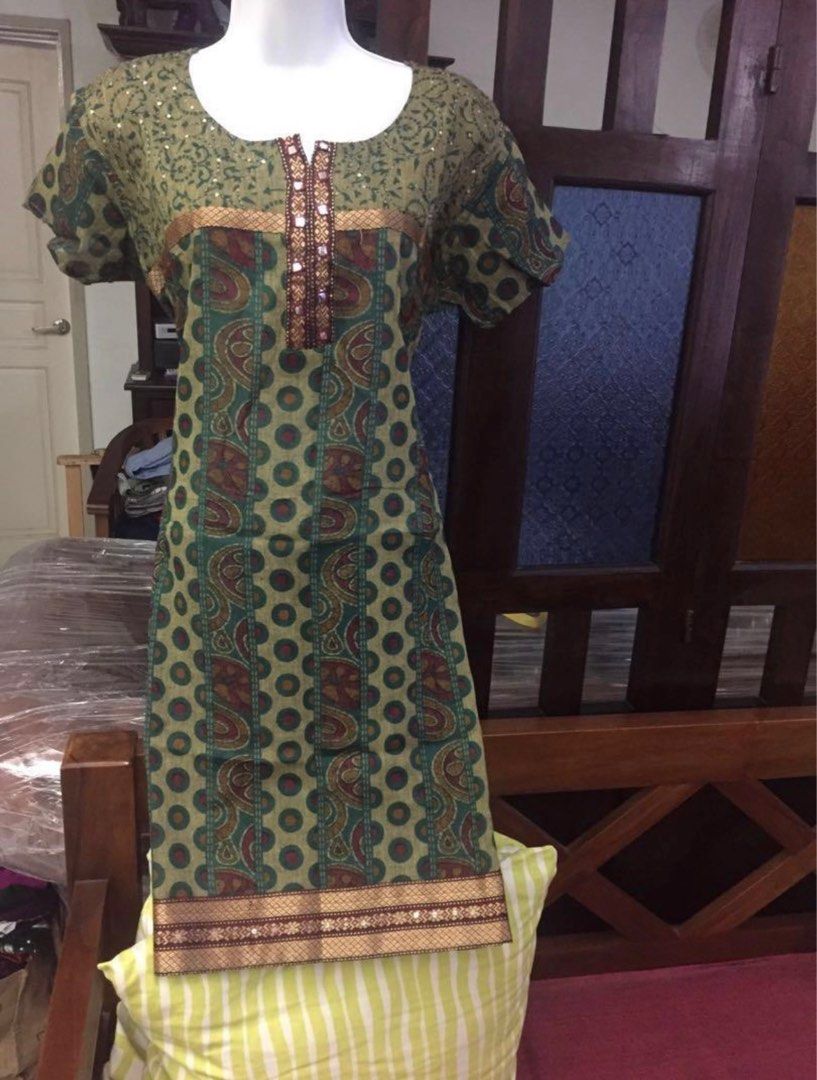 DIWALI CLEARANCE- Green Punjabi Suit With Bottom Set , Women's Fashion ...