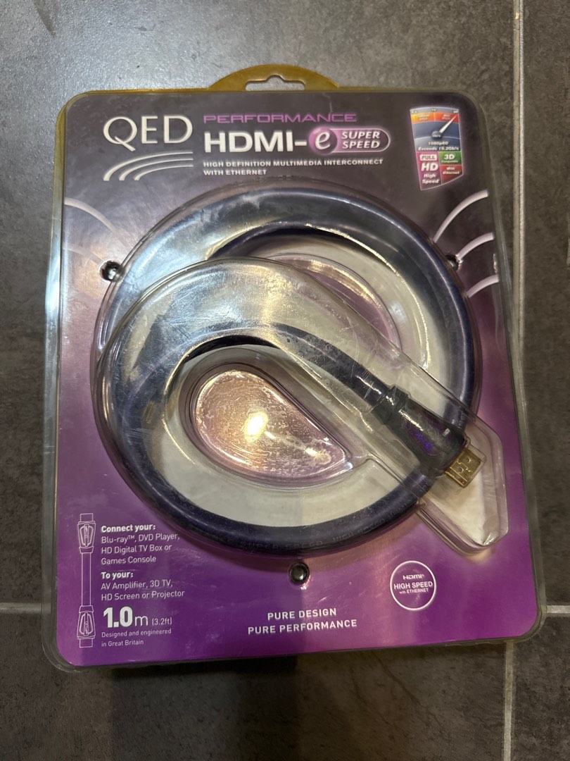 QED HDMI-e Super Speed Cable - 1.0m, Computers & Tech, Parts ...