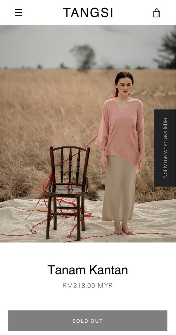 Tangsi Tujuh Tanam Kantan Top - Dusty Pink, Women's Fashion, Muslimah ...