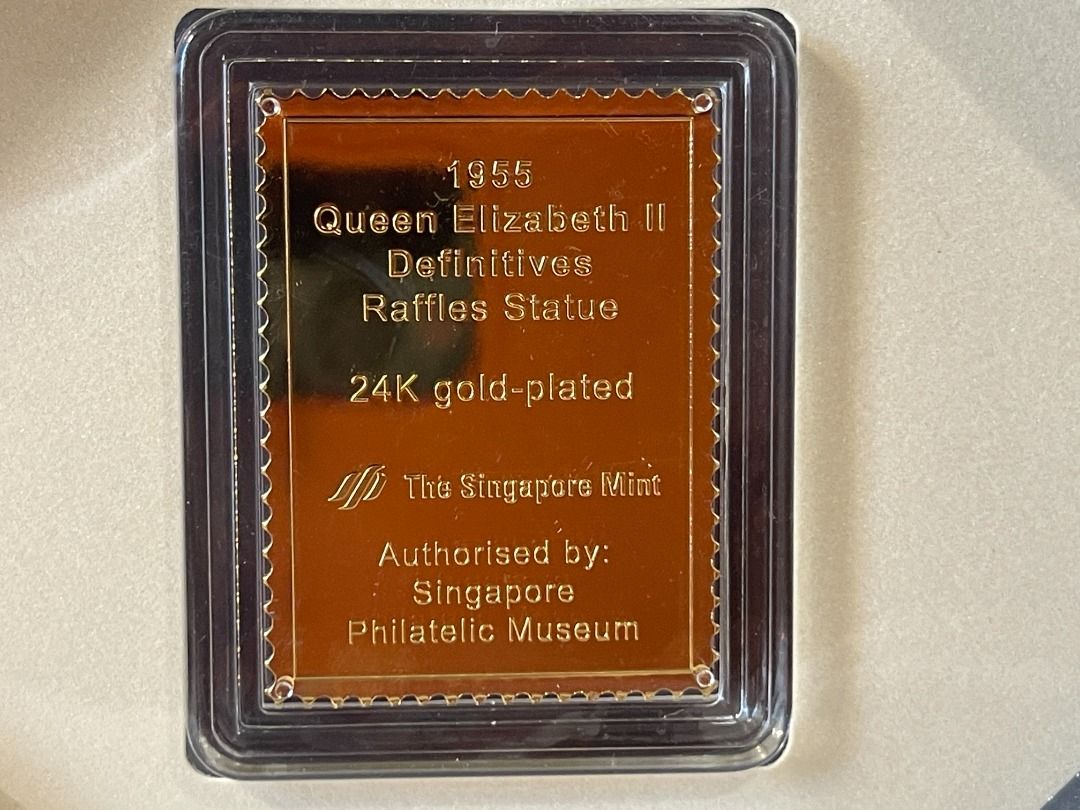 1955 Singapore Malaya $1 Raffles Statue – 24K Gold-Plated Commemorative ...